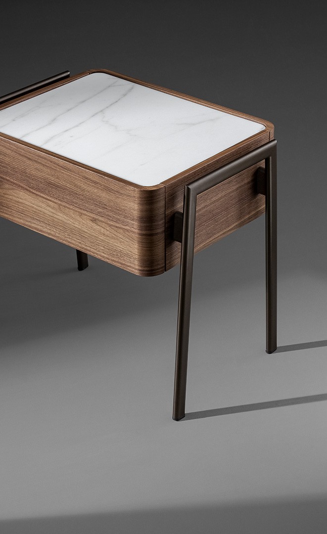 Modern wooden bedside table Partout - Bonaldo Night accessories