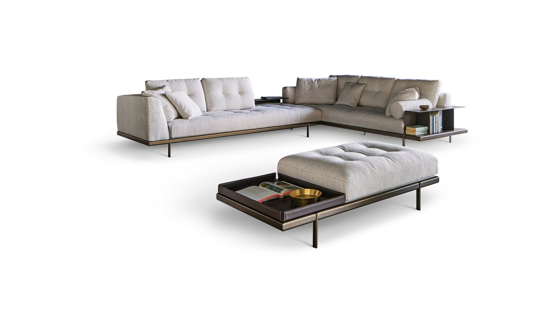 Maximilian: sofa with side tables | Bonaldo