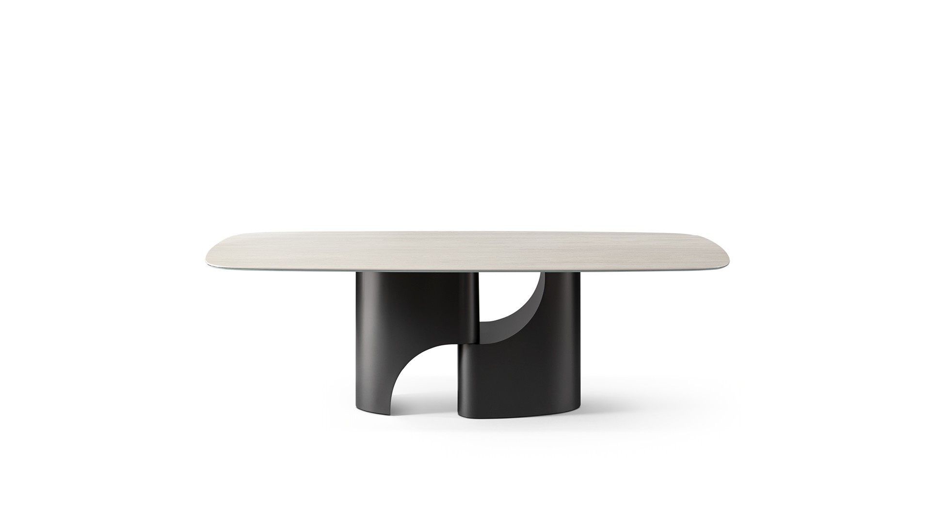 Taijitu: table with scultural metal base | Bonaldo